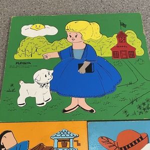 Playskool | Toys | Vintage Playskool Wooden Puzzle Nursery Rhymes Jack ...